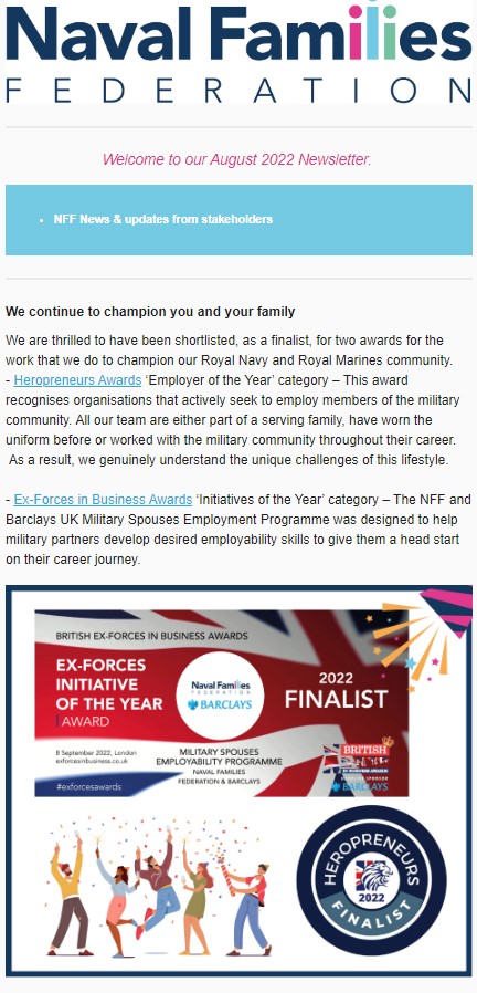NFF August newsletter now live - Cobseo
