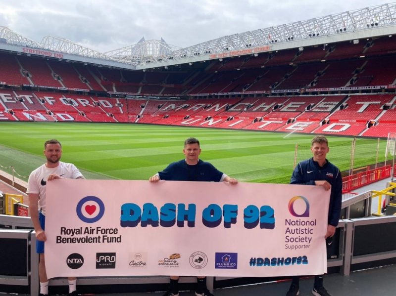 RAF personnel run 1km around every stadium in the Football League to ...