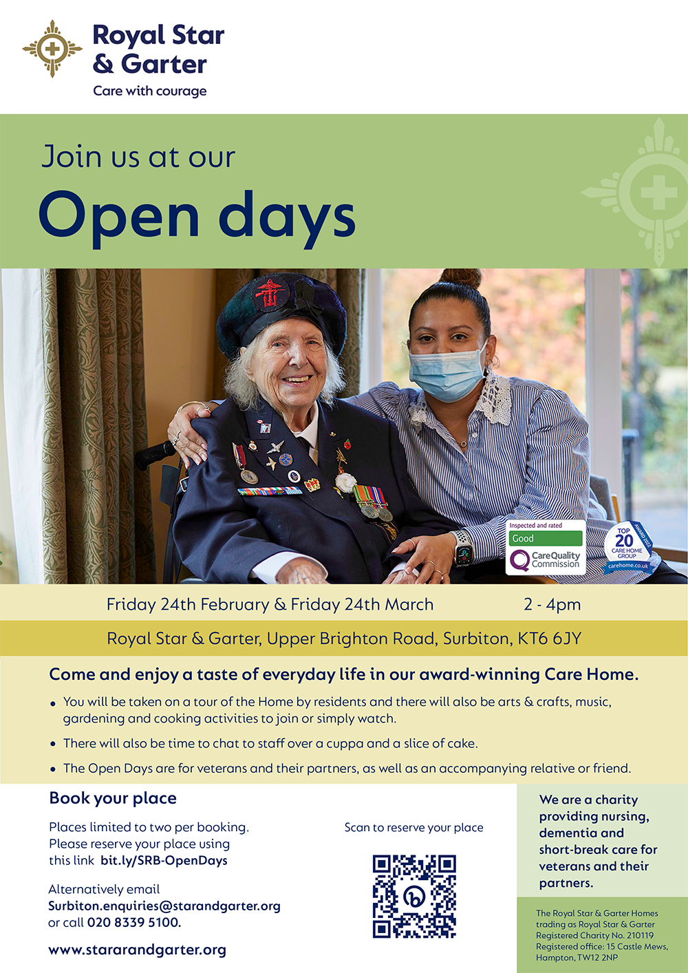 Residents and staff to welcome veterans to open days at Royal Star ...