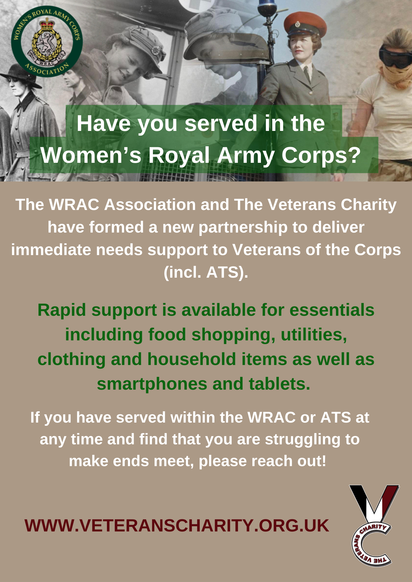 The Veterans Charity announces new partnership with Women’s Royal Army ...