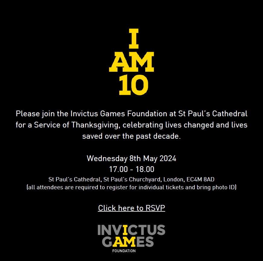 10th Anniversary of the Invictus Games Foundation - Cobseo