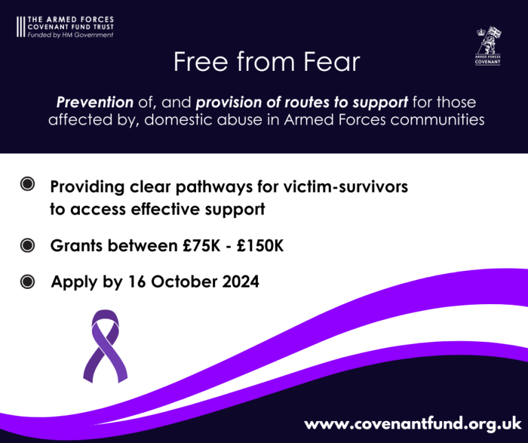 Trust launches Armed Forces Covenant Fund domestic abuse programme for ...