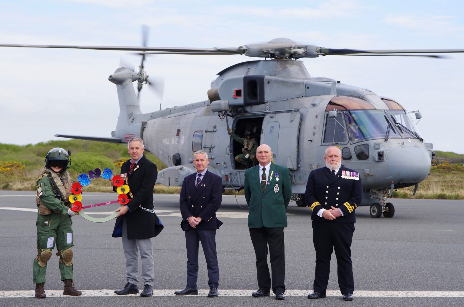 Commemoration takes flight: VE Day wreath airlifted to historic RAF ...