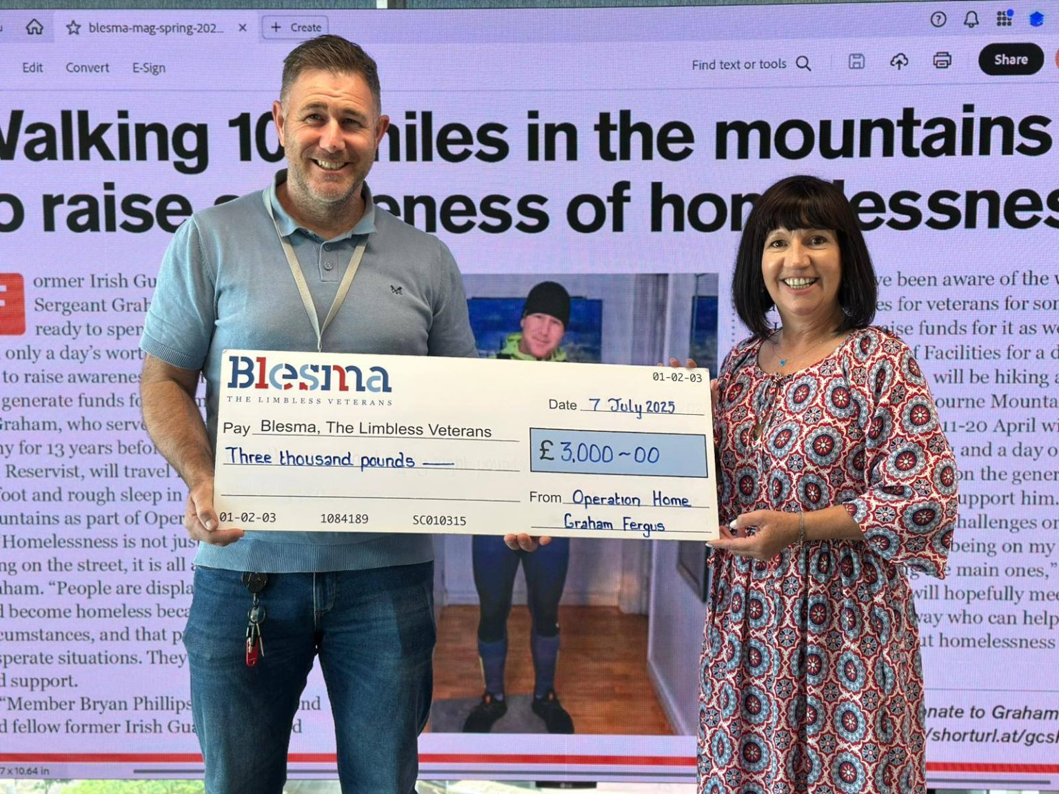 Blesma Member Graham Fergus walked 100 miles in the mountains to raise ...