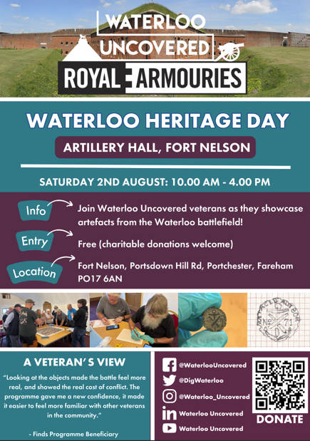 Waterloo Uncovered Heritage Day, Saturday 2 August, Fort Nelson ...